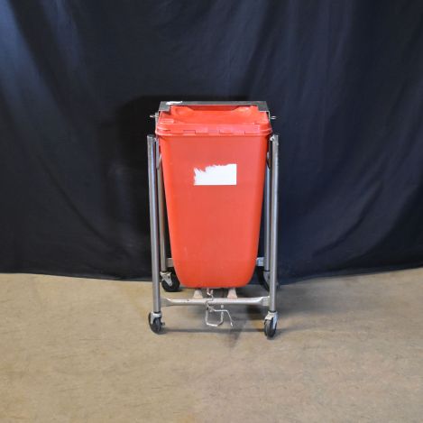 Wastebasket-Red-Colored-Plastic-With-a-Lid-with-Wheels-18"x16.5"x31"