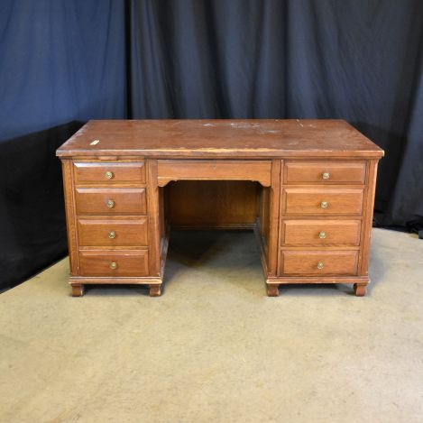 Executive-Desk-Medium-Wood-Colored-Wood-Rectangle-with-Typewriter-Tray ...