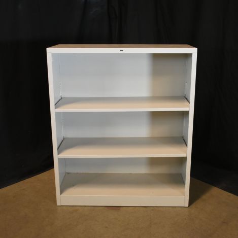 HON-Freestanding-Gray-Colored-Metal-Closed-Shelving-3-Shelves-34.5"x12 ...