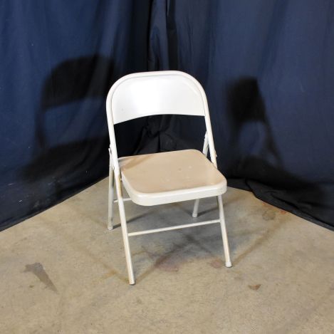 Cosco-Folding-Chair-Tan-Colored-Metal-No-Arms