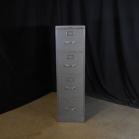 Steelcase-1105-Silver-Colored-Metal-4-Drawer-File-Cabinet-Lockable ...
