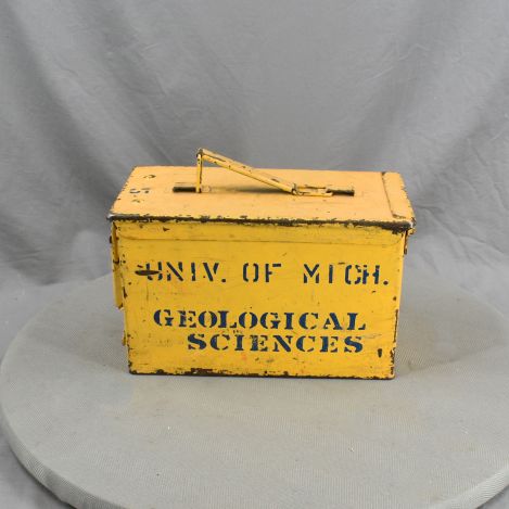 Ammo-Box-Yellow-Metal-With-Handles-With-a-Lid-6.25"x12.5"x7.5"