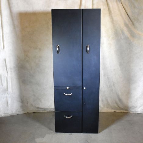 Steelcase-Black-Metal-2-Drawers-2-Shelf-Cabinet-Lockable-Includes-Key ...