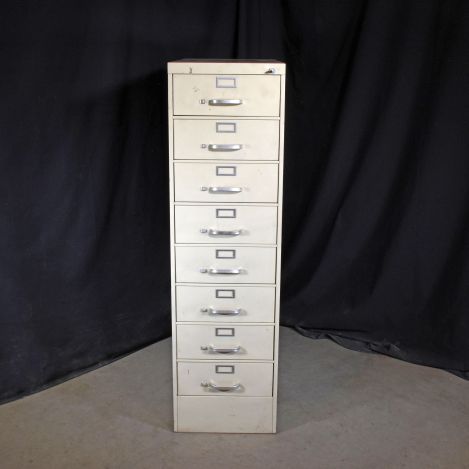 Steelcase-Card-File-Cabinet-Beige-Metal-8-Drawers-Lockable-Includes-Key ...