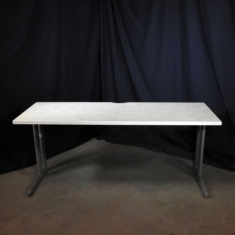 Steelcase-9US2565-Desk-Gray-Laminate-Rectangle-with-Cord-Cut-Out-65"x25"