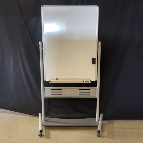 Standing-Dry-Erase-Board-White-Laminate-Double-Sided-With-Wheels-50"x24 ...