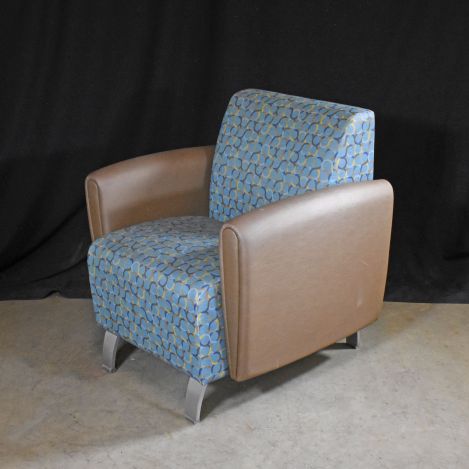 Integra-Coffee-House-Straight-Accent-Chair-Blue-Vinyl-with-Arms-53141