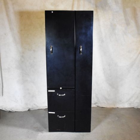 Steelcase-Black-Metal-2-Drawers-Lockable-Includes-Key-24"x25"x66"