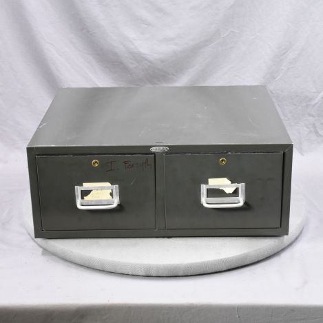 Cole-Steel-Card-File-Box-Gray-Metal-19"x17"x7.5"