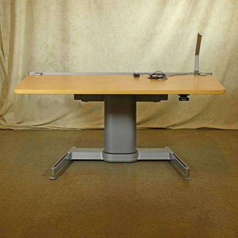Steelcase-Airtouch-Standing-Desk-Light-Wood-Colored-Laminate-Rectangle ...