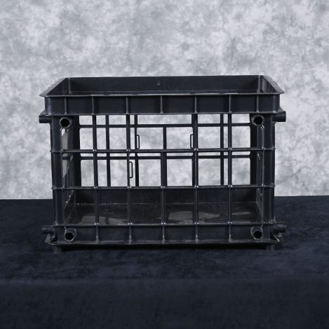 Staples-Crate-Black-Plastic-With-Handles-Stackable-17"x14"x11"