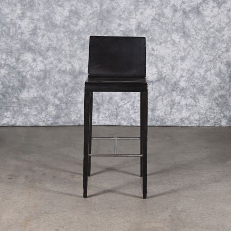 Cape-Furniture-Stool-Black-Wood-No-Arms