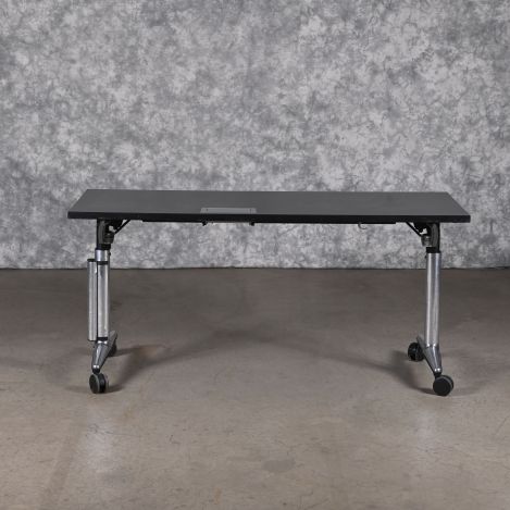 Coalesse-Akira-Folding-Table-Black-Laminate-Rectangle-with-Wheels-60"x24"