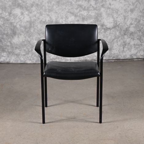 Steelcase-Player-Stacking-Chair-5809-Black-Vinyl-with-Arms