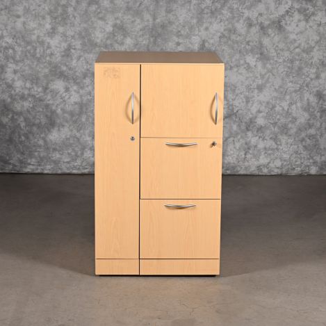 Steelcase-Light-Wood-Colored-Laminate-2-Drawers-Lockable-Includes-Key ...