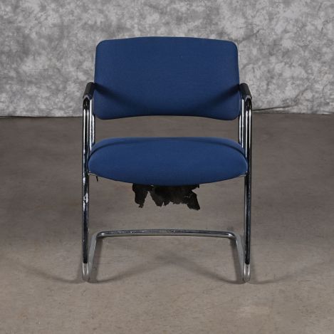 Steelcase-Cantilever-(Office-Chair)-Conversation/Side-Chair-Blue-Fabric ...
