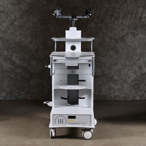 MGC-Diagnostics-Medical-Computer-Cart-Gray-Dual-Monitor-Mounts