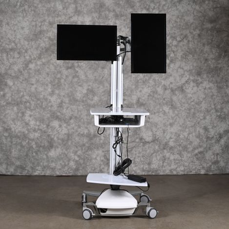 Laborie-Medical-Computer-Cart-White-Dual-Monitor-Mounts-25"x37"x72"