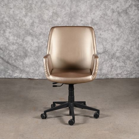 Coalesse-Bindu-Office-Chair-Gold-Vinyl-Adjustable-with-Arms-with-Wheels