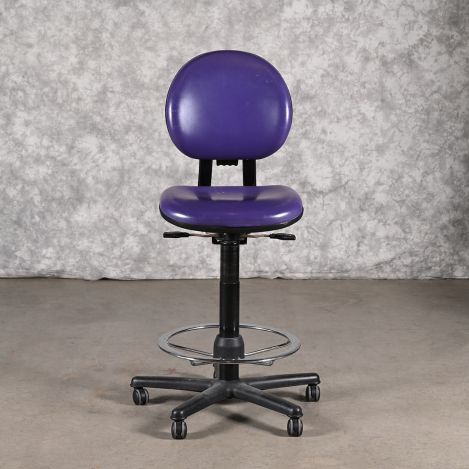 Steelcase-Criterion-(Stool)-Office-Chair-Purple-Vinyl-Adjustable-No ...
