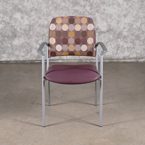 Steelcase-Sorrel-Stacking-Chair-Purple-Pattern-Fabric-with-Arms
