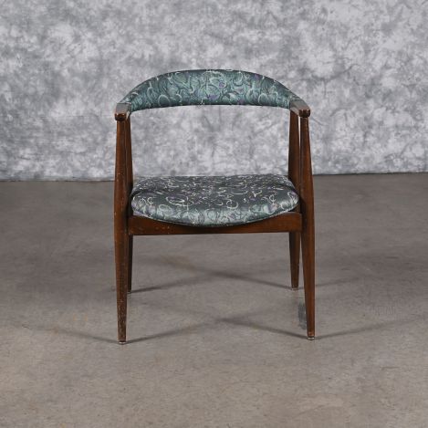 Conversation/Side-Chair-Green-Pattern-Fabric-with-Arms