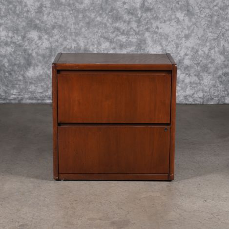 Steelcase-Medium-Wood-Colored-Wood-2-Drawer-File-Cabinet-Lockable-Keys ...