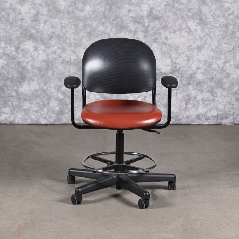 KI-Torsion-(Stool)-Office-Chair-Brown-Vinyl-Adjustable-with-Arms-with ...