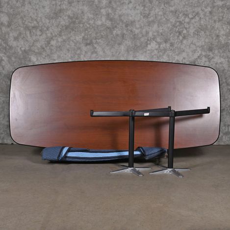 Steelcase-Conference-Table-Dark-Wood-Colored-Laminate-Oval-96"x42"x28.5"