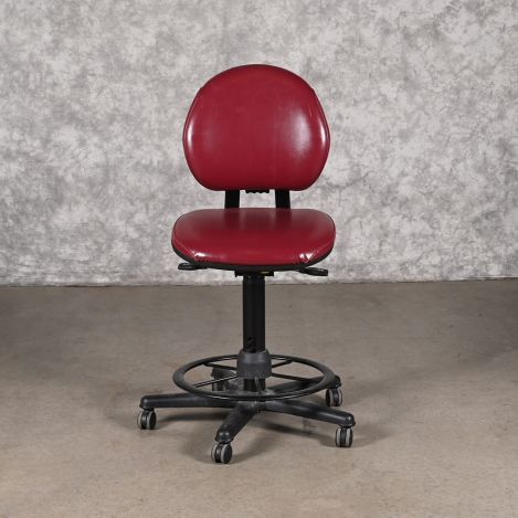 Steelcase-Criterion-(Stool)-Office-Chair-Maroon-Vinyl-Adjustable-No ...