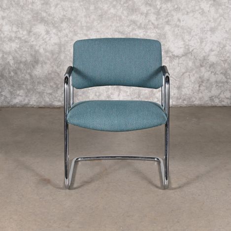 Steelcase-Cantilever-(Office-Chair)-Conversation/Side-Chair-Teal-Fabric ...