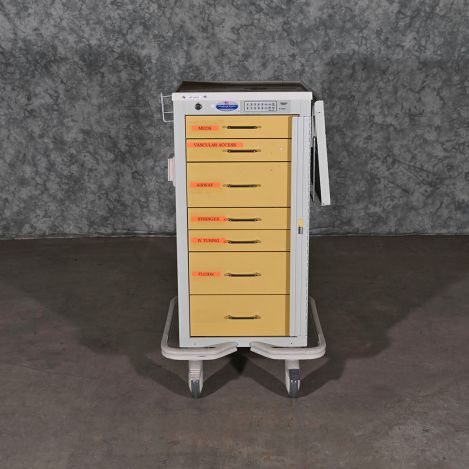 Armstrong-Medical-A-SMART-Cart-Mobile-Medical-Storage-Yellow-Lockable-Keys-not-Included-24"x25"x44"