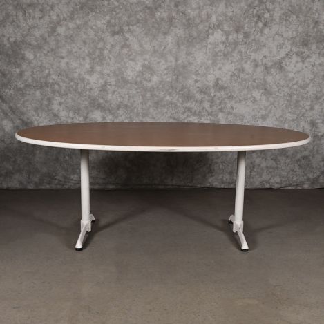 Steelcase-Conference-Table-Medium-Wood-Colored-Laminate-Oval-78"x42"x28.5"