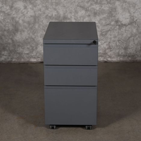 Haworth-Gray-Metal-3-Drawer-File-Cabinet-Lockable-Includes-Key-with ...