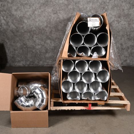 Lot-of-Hercules-6"x96"-Flexible-Ducts-&-Duct-Elbows---Never-Used