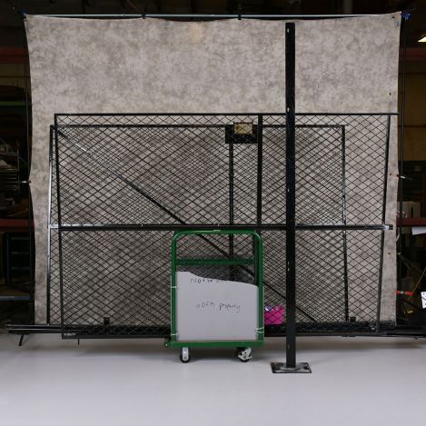 Lot-of-2-Industrial-Gate-Panels-with-5-Posts-&-Hardware