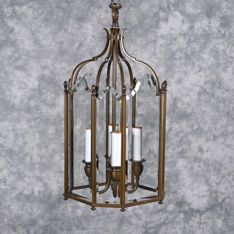 Octagon-Brass-&-Glass-Lantern-Light